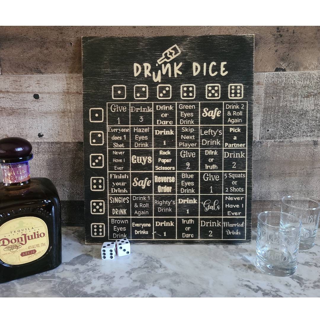Dice Drinking Game - Party Game - Adult Party Game - New Years Eve ...