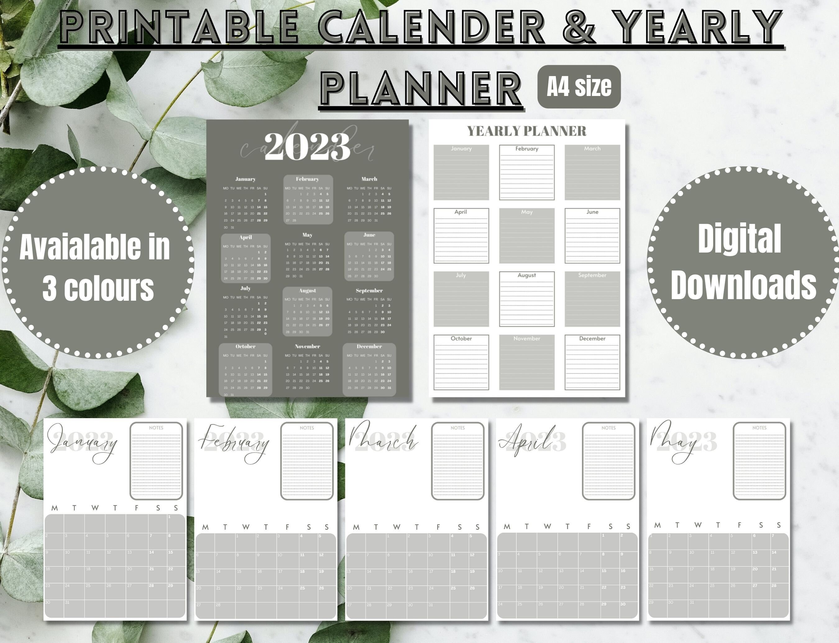 2023 Calendar Printable 2023 Calendar Printable Calendar - Etsy UK