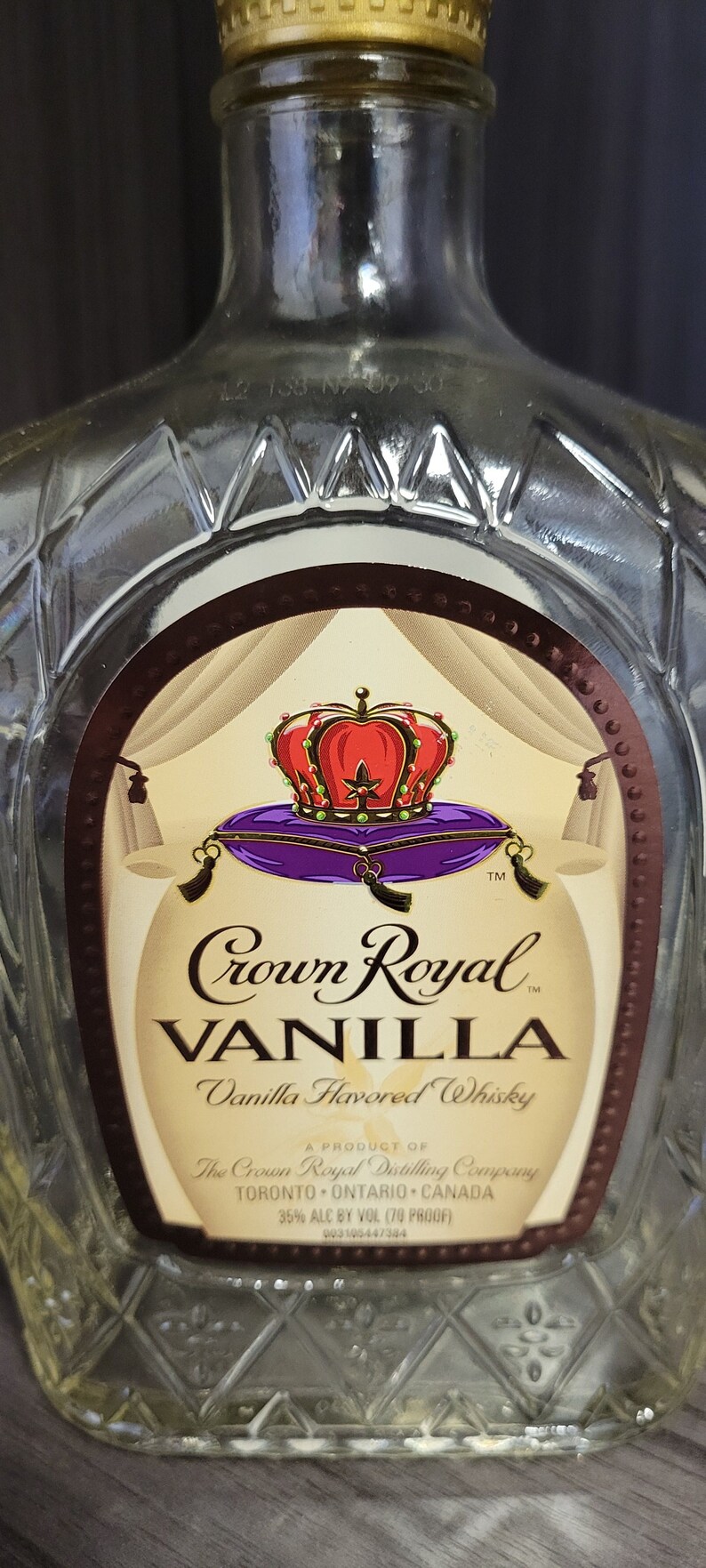 750ml Empty Crown Royal Vanilla Glass Bottle for Crafting, DIY Lamps ...