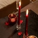 Romantic Candlelit Set Red Taper Candles and Glass T-light Candle ...