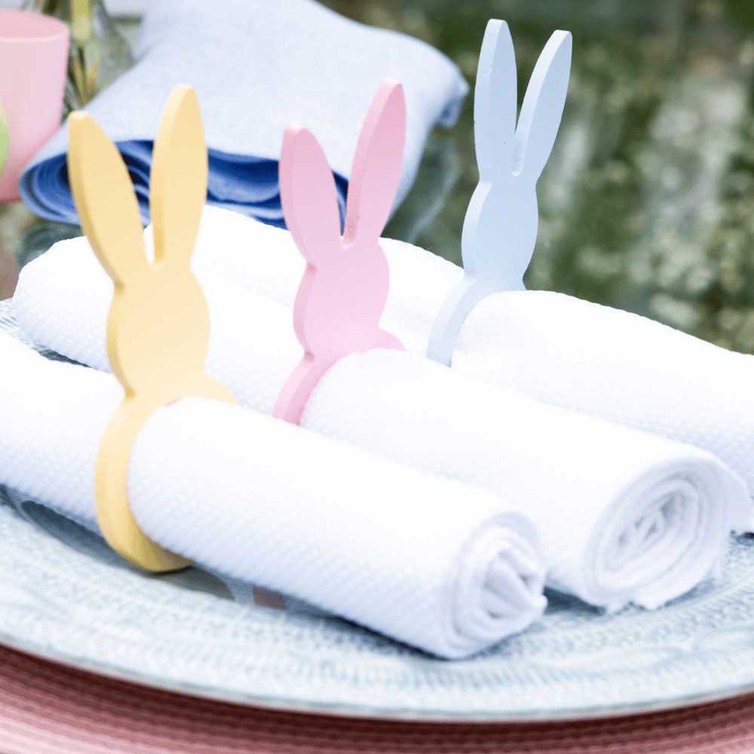 Set of 6 Hoppy Easter Bunny Napkin Rings - Etsy
