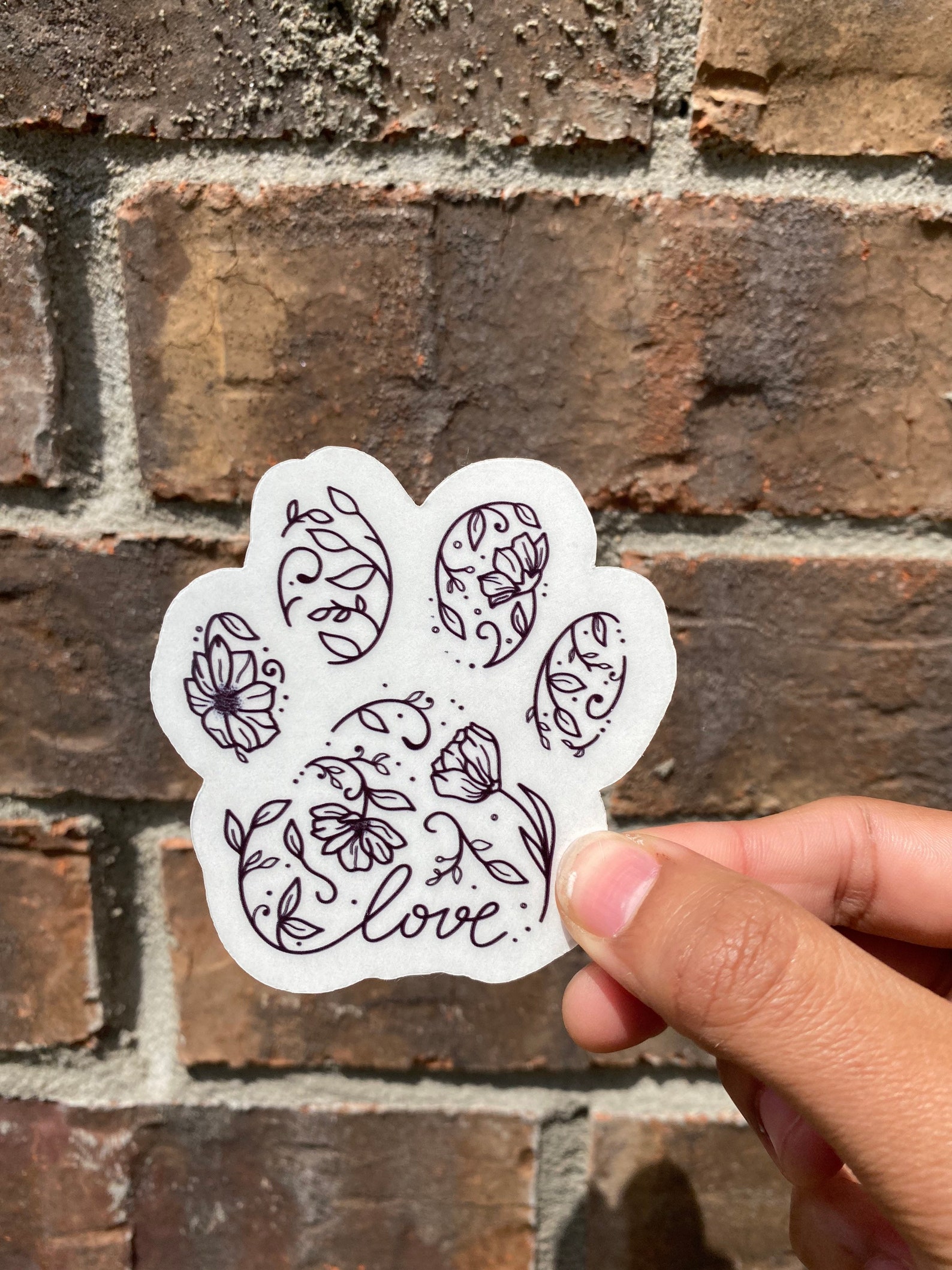 Floral Dog Paw Sticker Dog Paw Sticker Pet Sticker Dog - Etsy