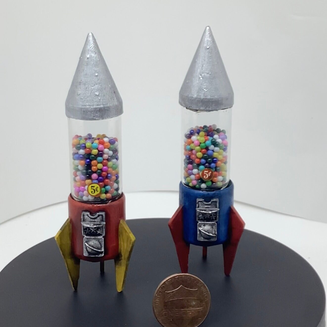 TALL Retro-rocket Gumball Machine 1:12 Scale for Your | Etsy