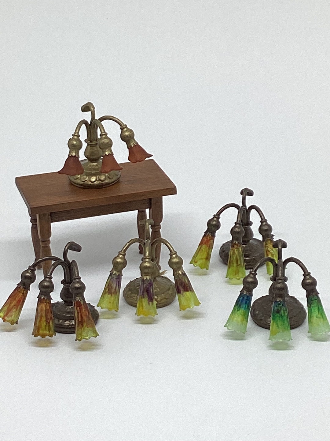 Desk or Piano Down-facing 3-shade Lamps - NONWORKING (for Your 1:12 ...