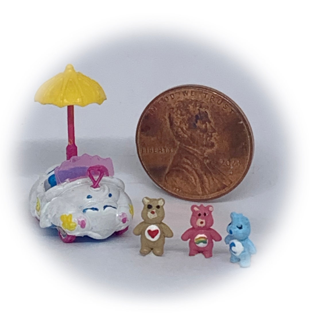 Adorable SUPER TINY Three Care Bears With Cloud Mobile 1:12 Scale for ...