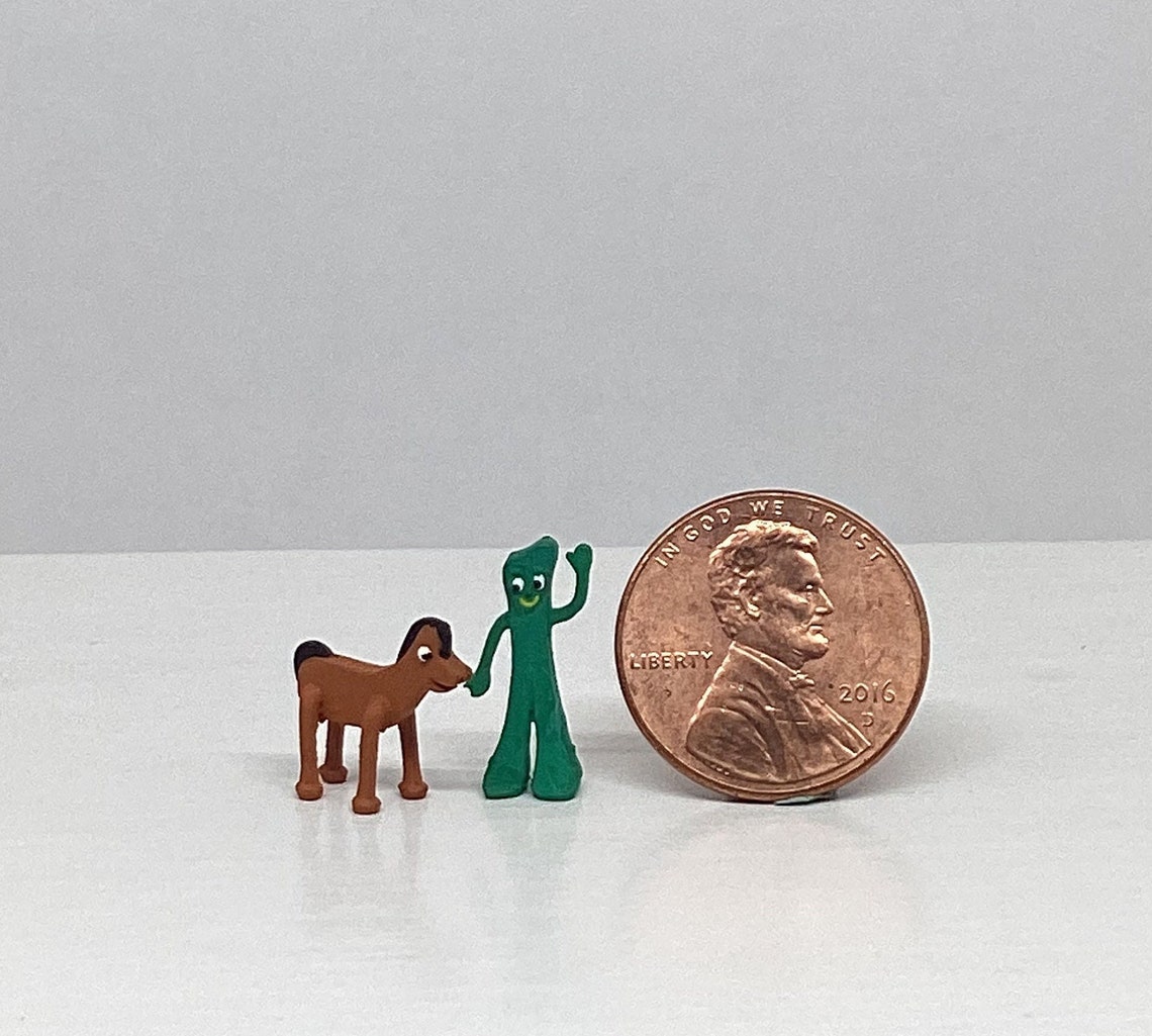 Tiny Gumby & Pokey Toys in Vintage Packaging (or Loose) in 1:12 Scale ...