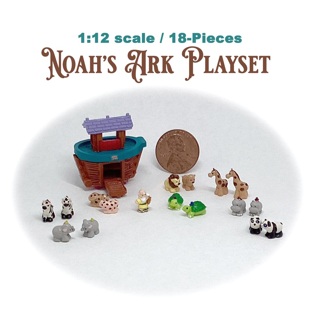 Cute 18-piece Fisher-price Noah's Ark Set (1:12 Scale for Your ...