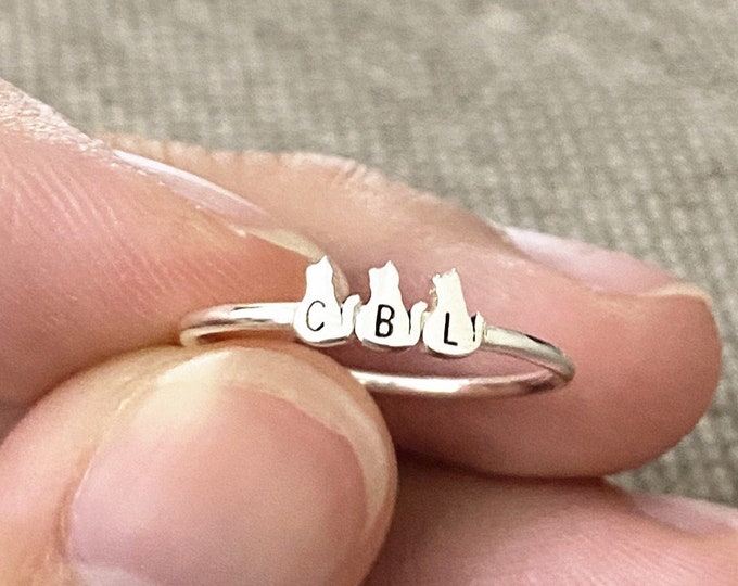 925 Silver Cat Family Ringcat Ringcat Lover Giftanimal - Etsy