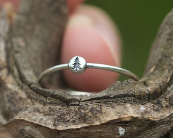 925 Silver Moon Ringsilver Jewelrysilver Tree Ringtree - Etsy