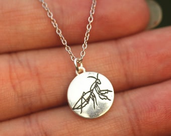 Praying Mantis Necklace in .925 Silver by Bakutis - Etsy