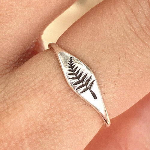 925 Silver Fern Leaf Ringplants Leave Ringwoodland - Etsy Canada