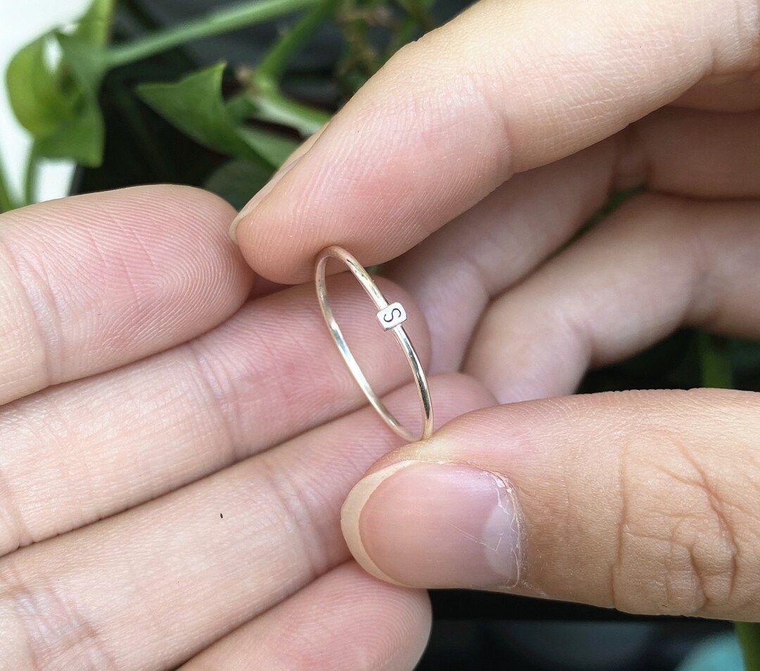 925 Silver Initial Ring,custom Word Ring,custom Jewelry - Etsy