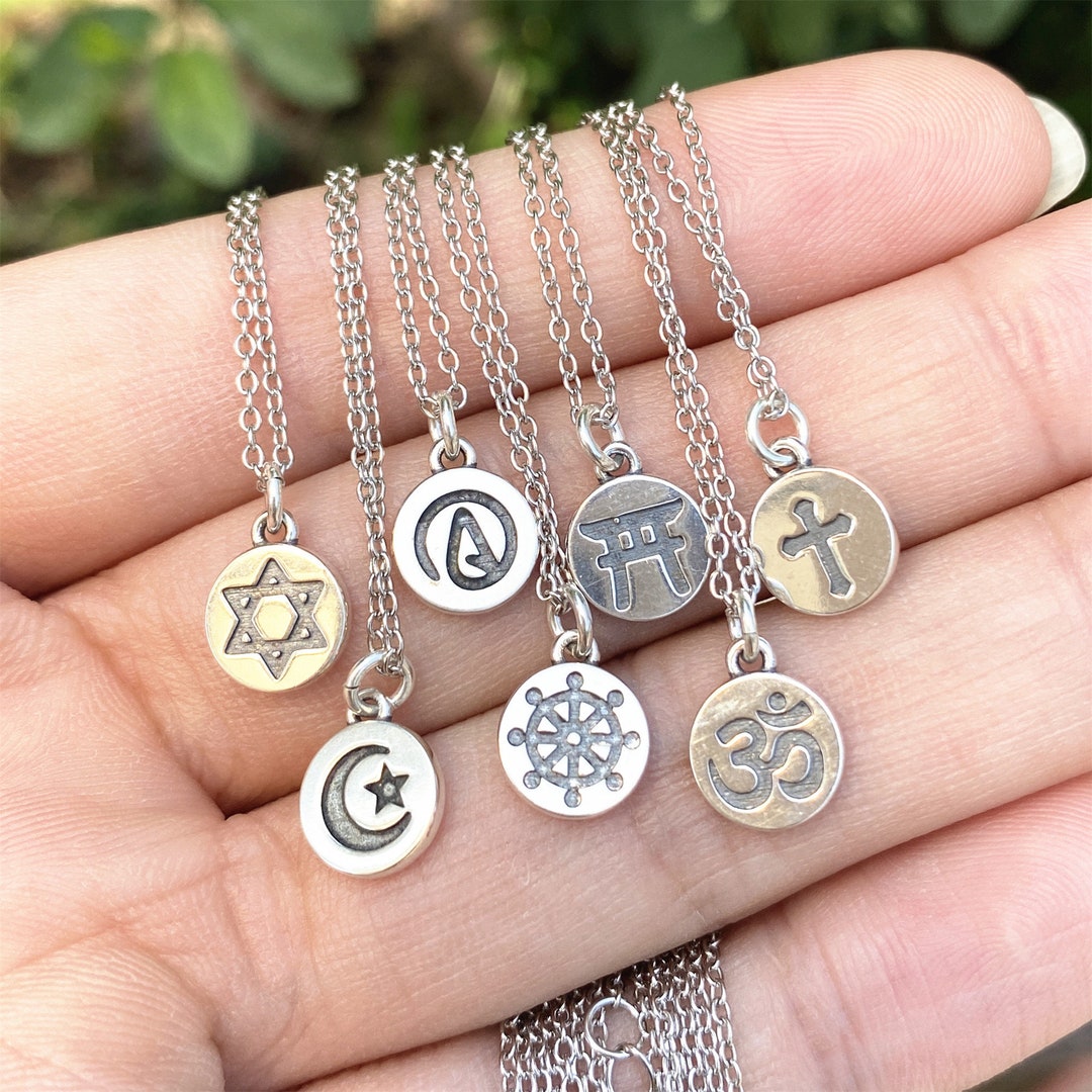 925 Silver Faith Symbol Necklace - Etsy