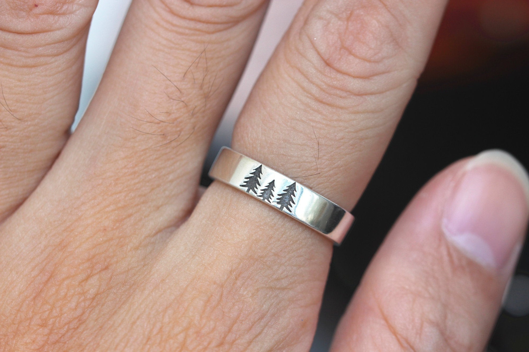 925 Silver Custom Family Tree Ringpersonlized Forest Tree | Etsy
