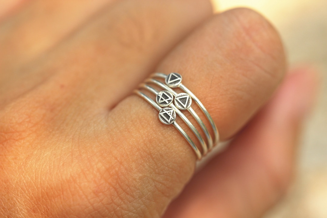 925 Silver 4 Element Ring,air Ring,earth Ring,fire Ring,water Ring ...