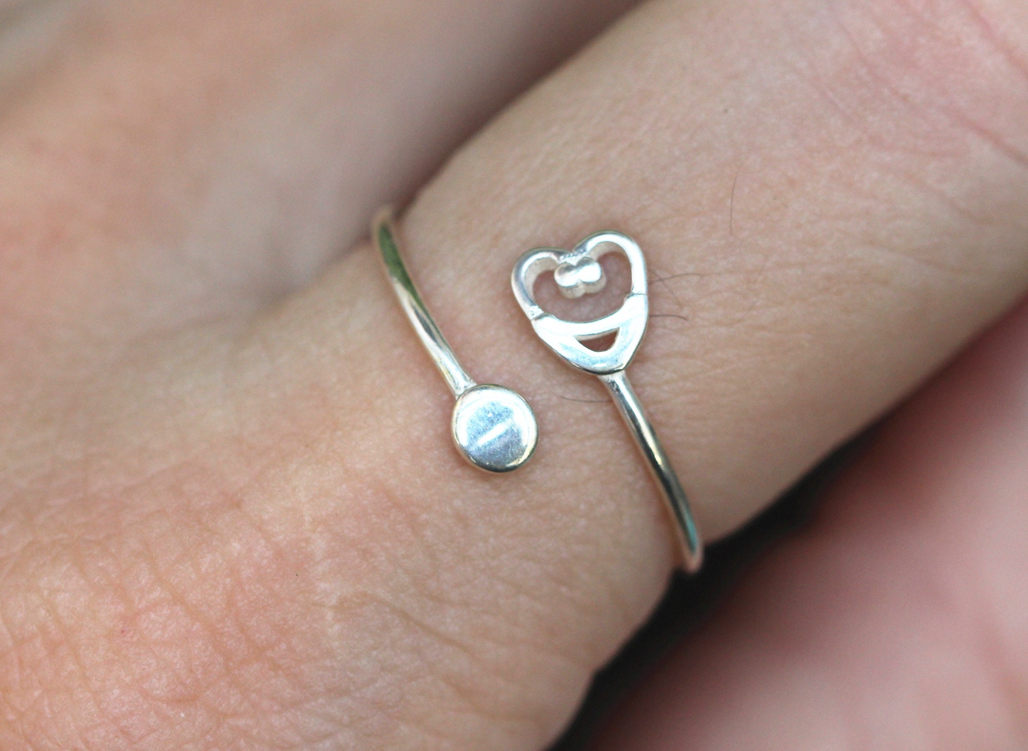 925 Silver Stethoscope Ringdoctor Nurse Jewelry - Etsy