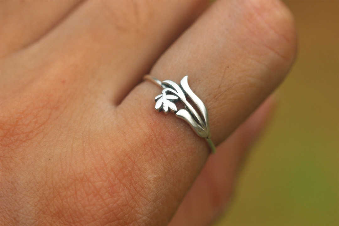 925 Silver January Birth Flower Ring,snowdrop Ring,snowdrop Flower ...