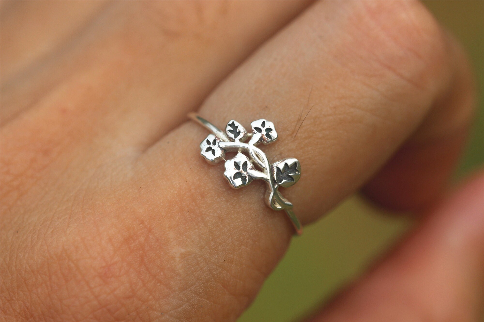 925 Silver September Birth Flower Ringmorning Glory Flower | Etsy
