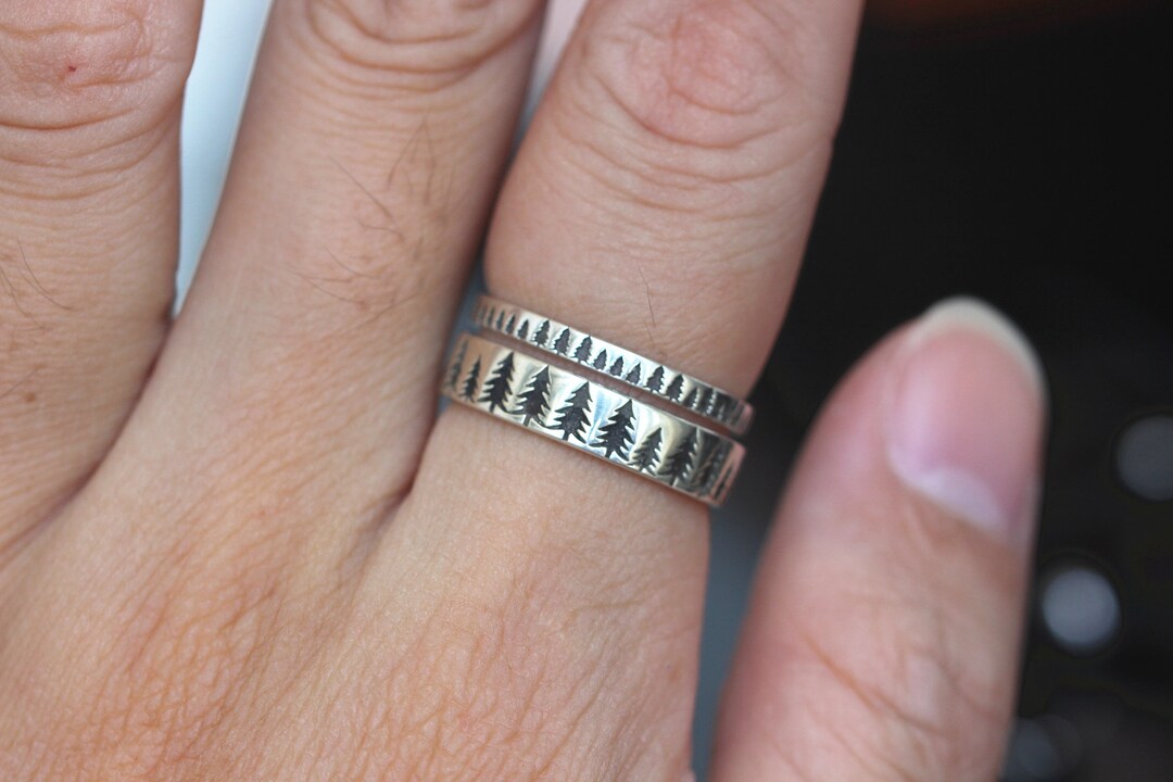 925 Silver Forest Tree Ring, Trees a Round the Ring - Etsy