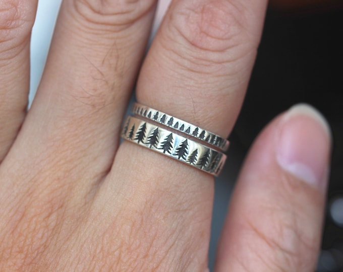 925 Silver Forest Tree Ring, Trees a Round the Ring - Etsy