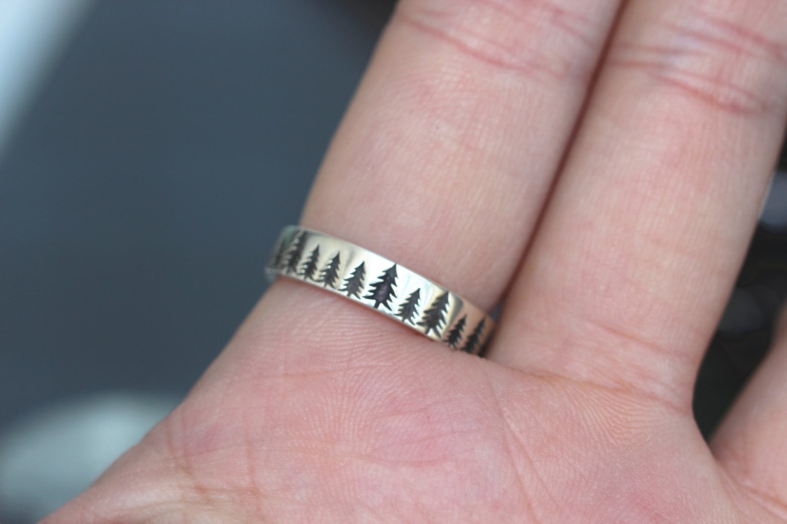 925 Silver Forest Tree Ring Trees a Round the Ring - Etsy