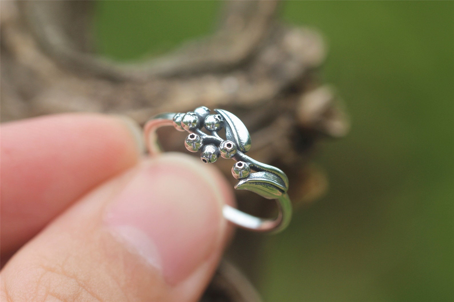 925 Silver Blueberry Ring | Etsy