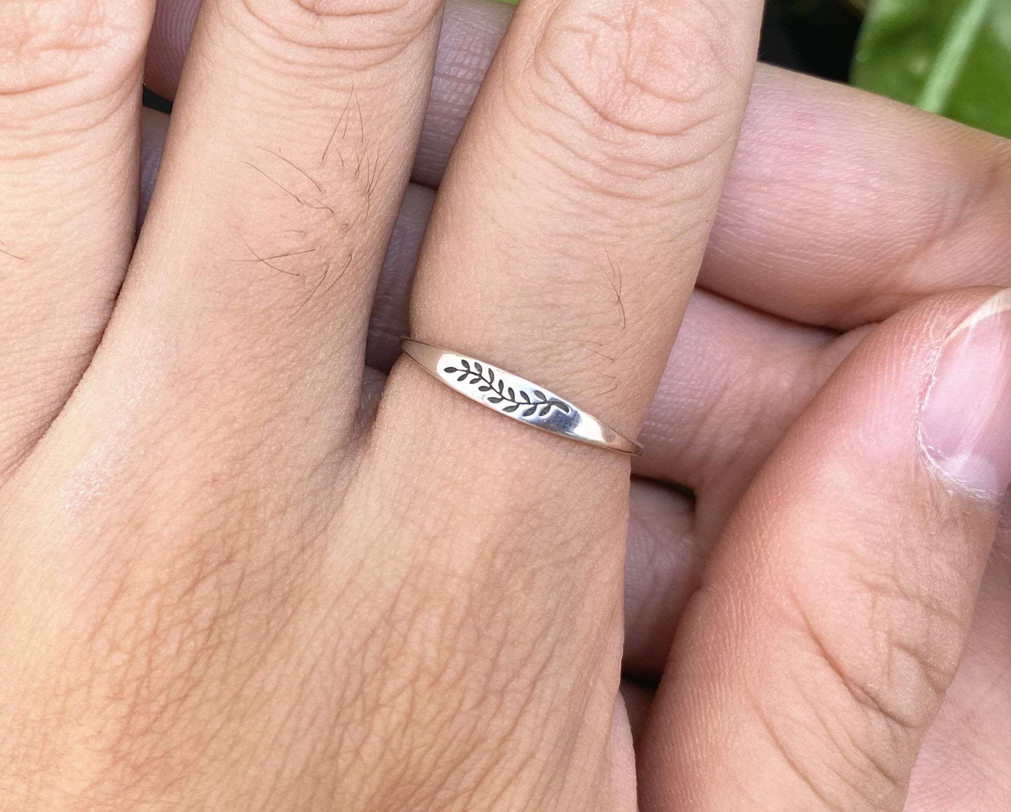 925 Silver Fern Leaf Ringmidi Plants Leave Ringwoodland - Etsy