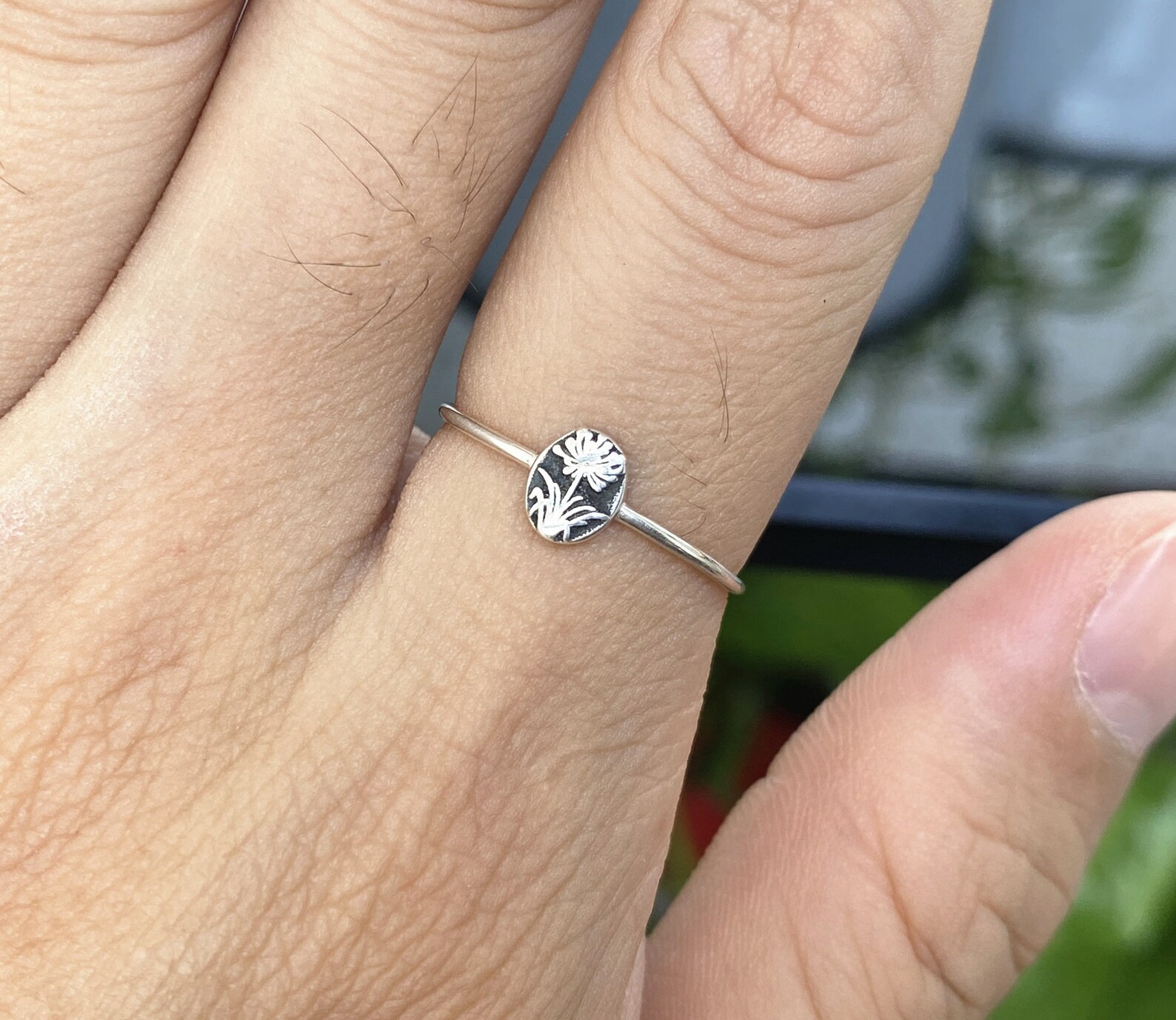 925 Silver Dandelion Ring - Etsy