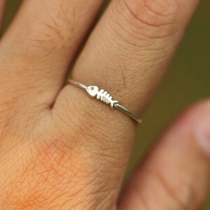 925 Silver Fish Bone Ring,fish Ring - Etsy