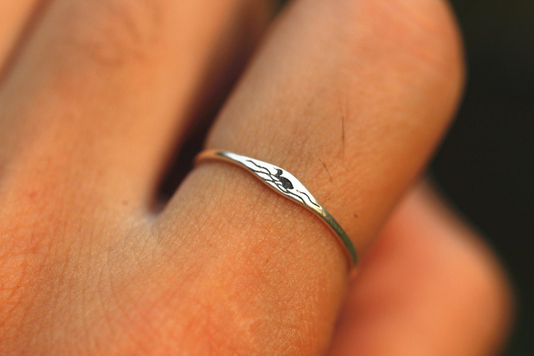 925 Silver Swimming Duck Ring,silver Swan Ring,family Animal Jewelry - Etsy