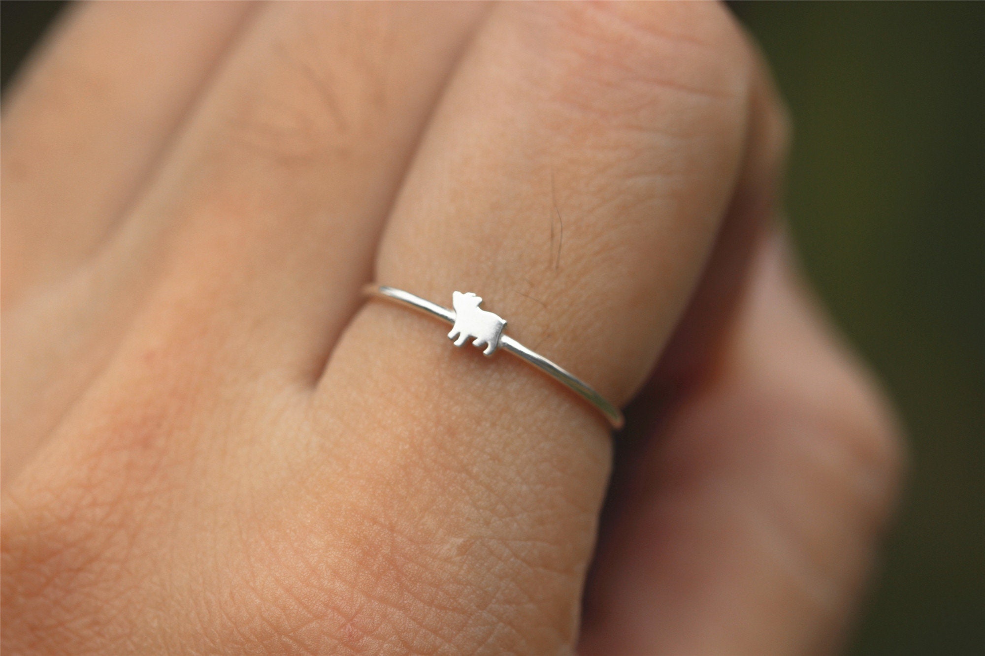 925 Silver Baby Pig Ringpiggy Ring - Etsy UK