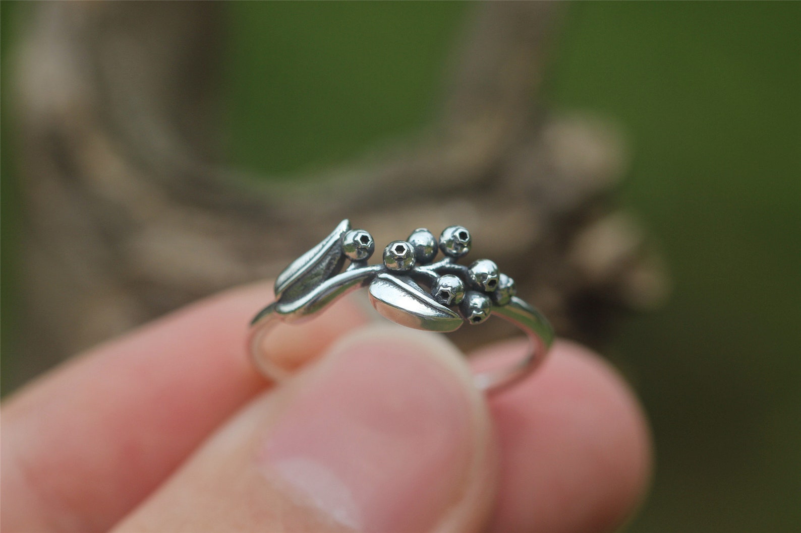 925 Silver Blueberry Ring | Etsy