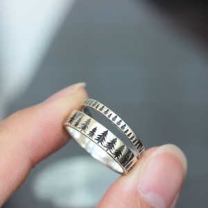 925 Silver Forest Tree Ring, Trees a Round the Ring - Etsy