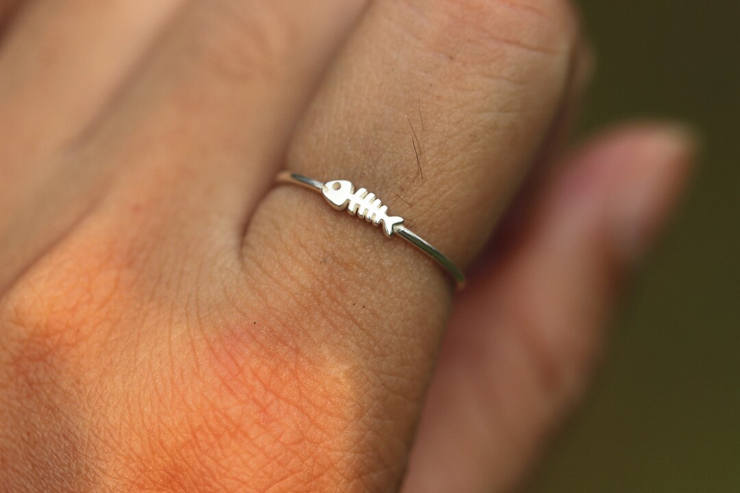 925 Silver Fish Bone Ring,fish Ring - Etsy