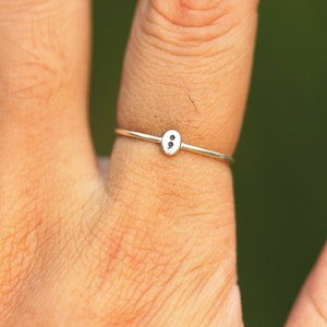 925 Silver Semicolon Ring - Etsy