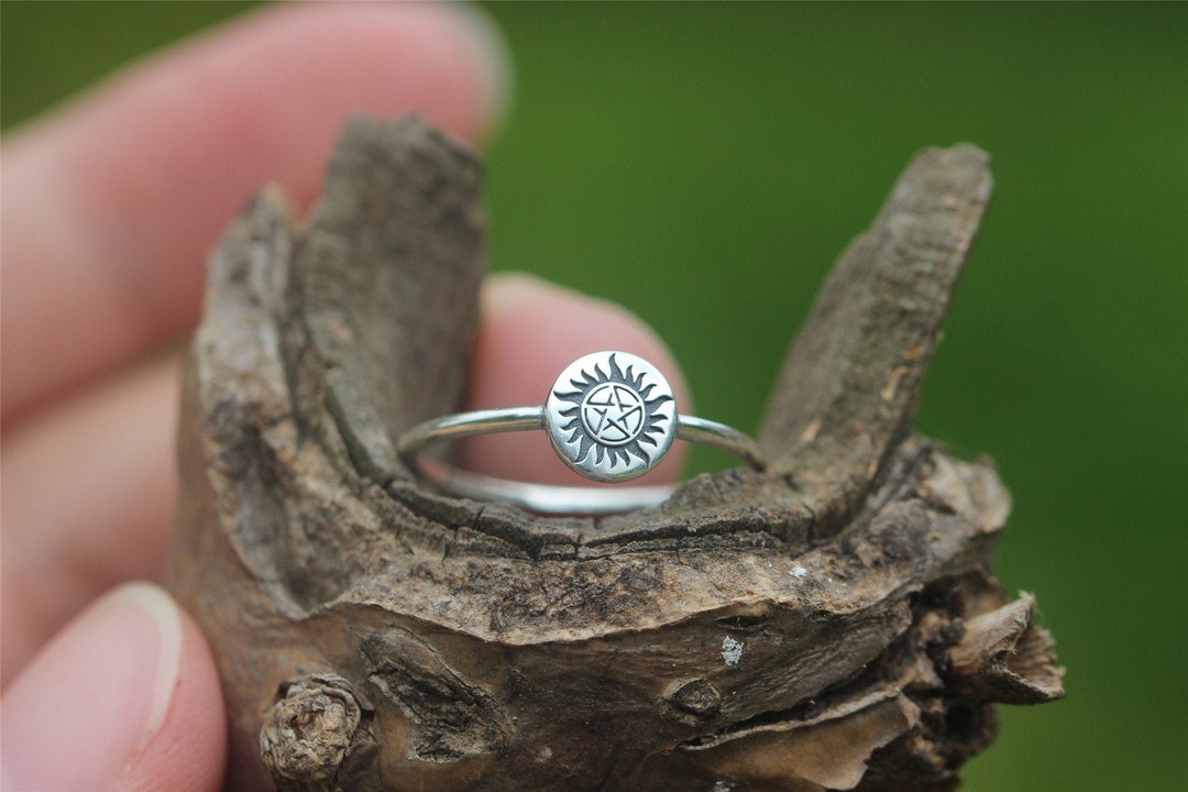 925 Silver Pentagram Ring - Etsy