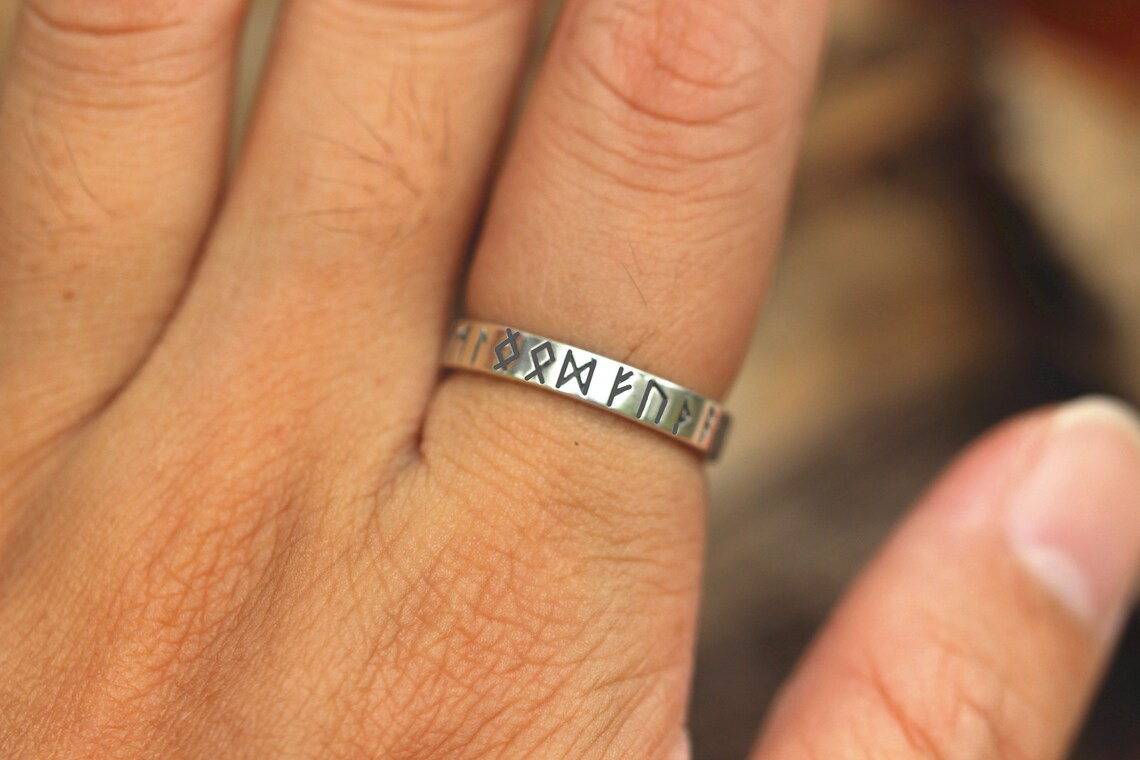 925 Silver Rune Ringsilver Band Ringcustom Band Jewelry - Etsy