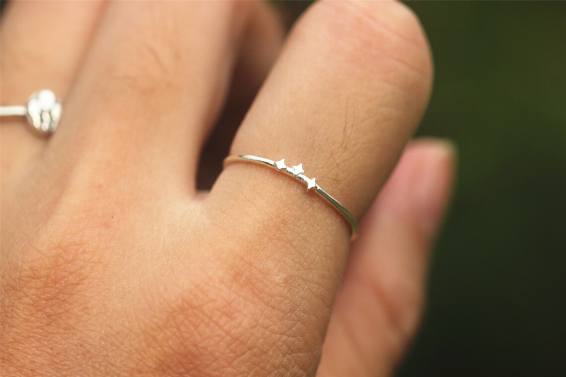 Anillo de estrella de plata 925, joya de estrella pequeña - Etsy España