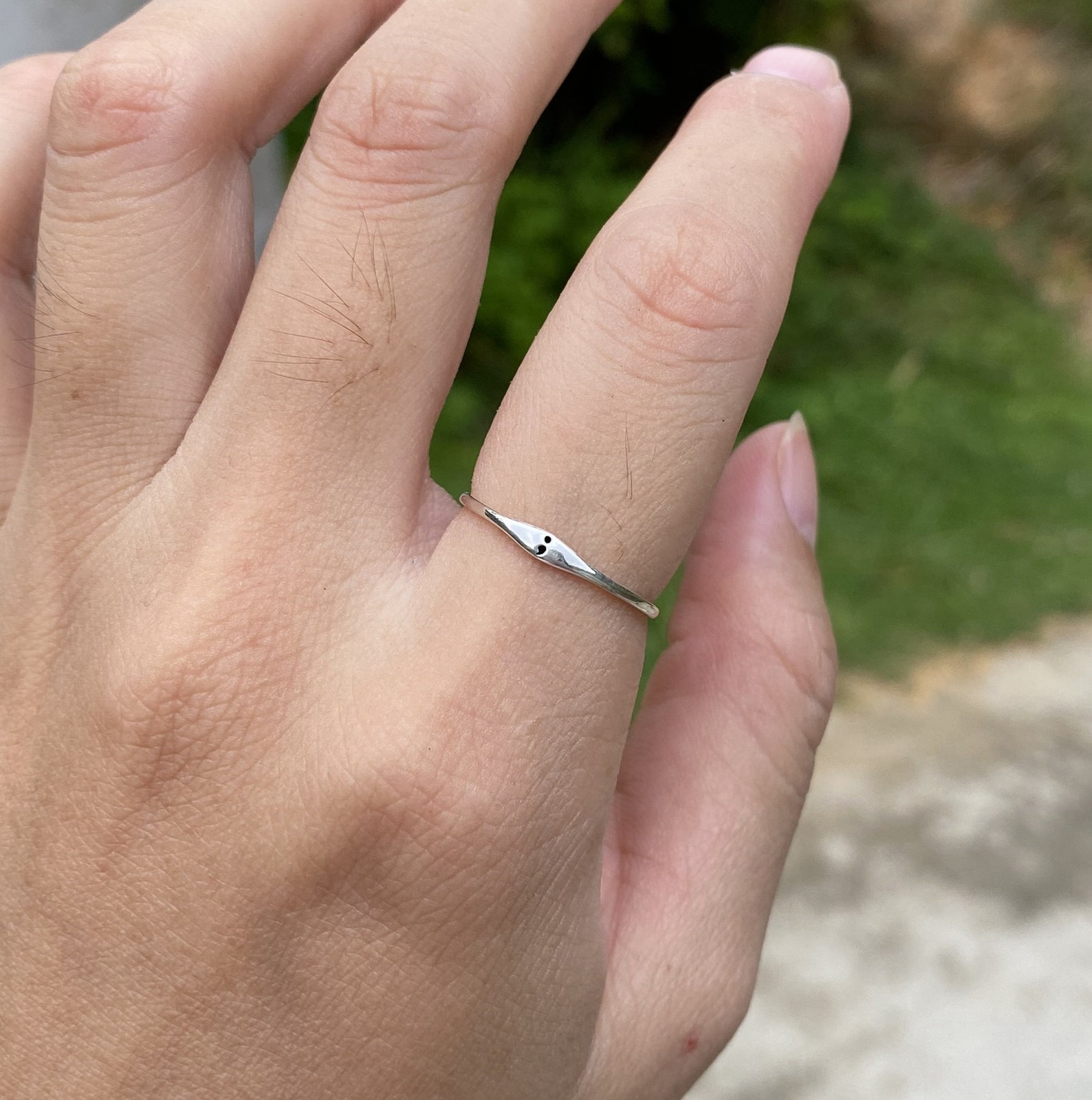 925 Silver Semicolon Ringtiny Dot Ringhealth Awareness | Etsy