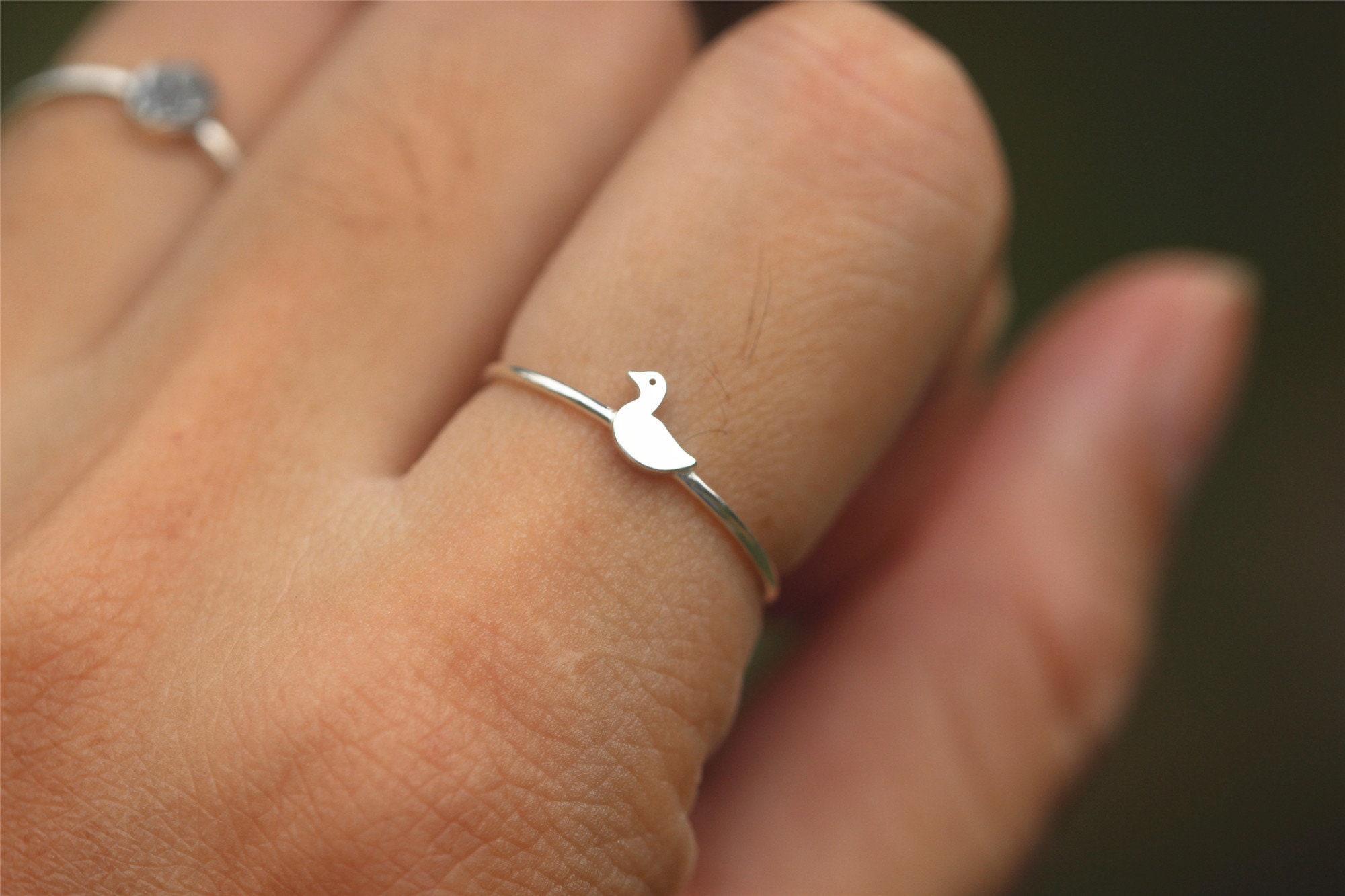 925 silver Little duck ring | Etsy
