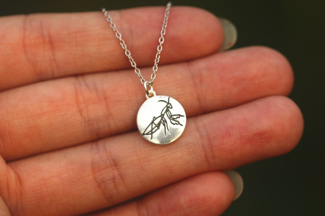 925 Silver Praying Mantis Necklace - Etsy