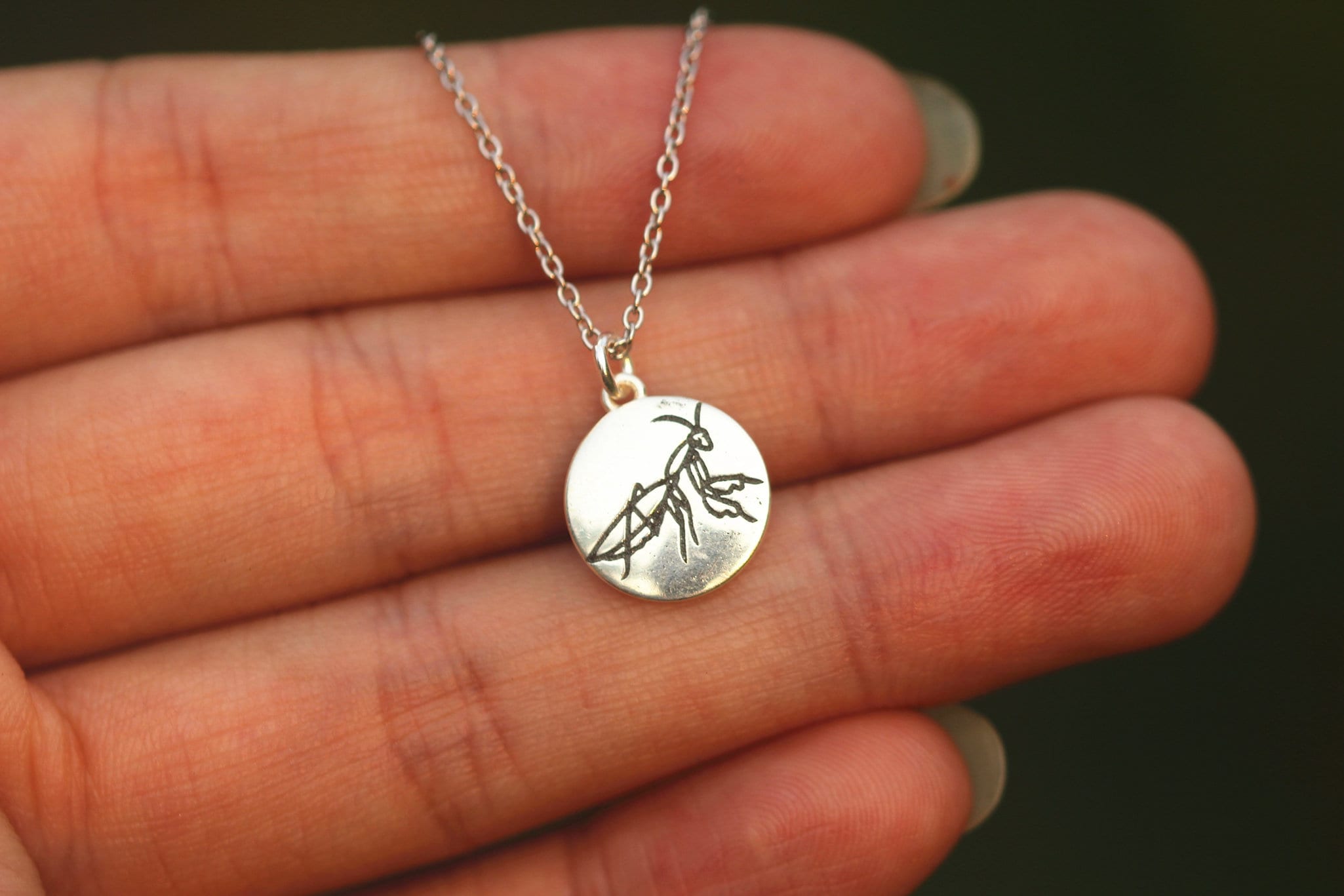 925 Silver Praying Mantis Necklace - Etsy