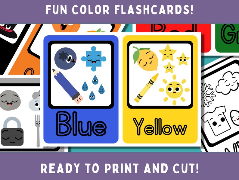 Printable Color Flashcards Preschool Learning Colors - Etsy