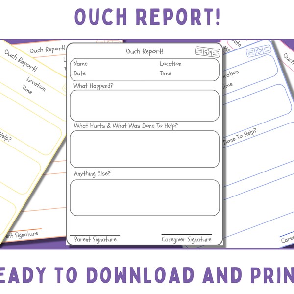 Daycare Incident Report Printable - Etsy Daycare Incident Report Printable - Etsy