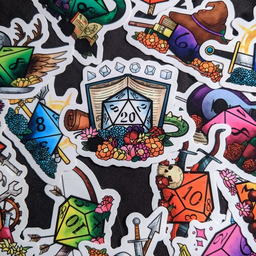 Dnd Class Stickers Vinyl Waterproof Sticker Class Hit Dice Etsy