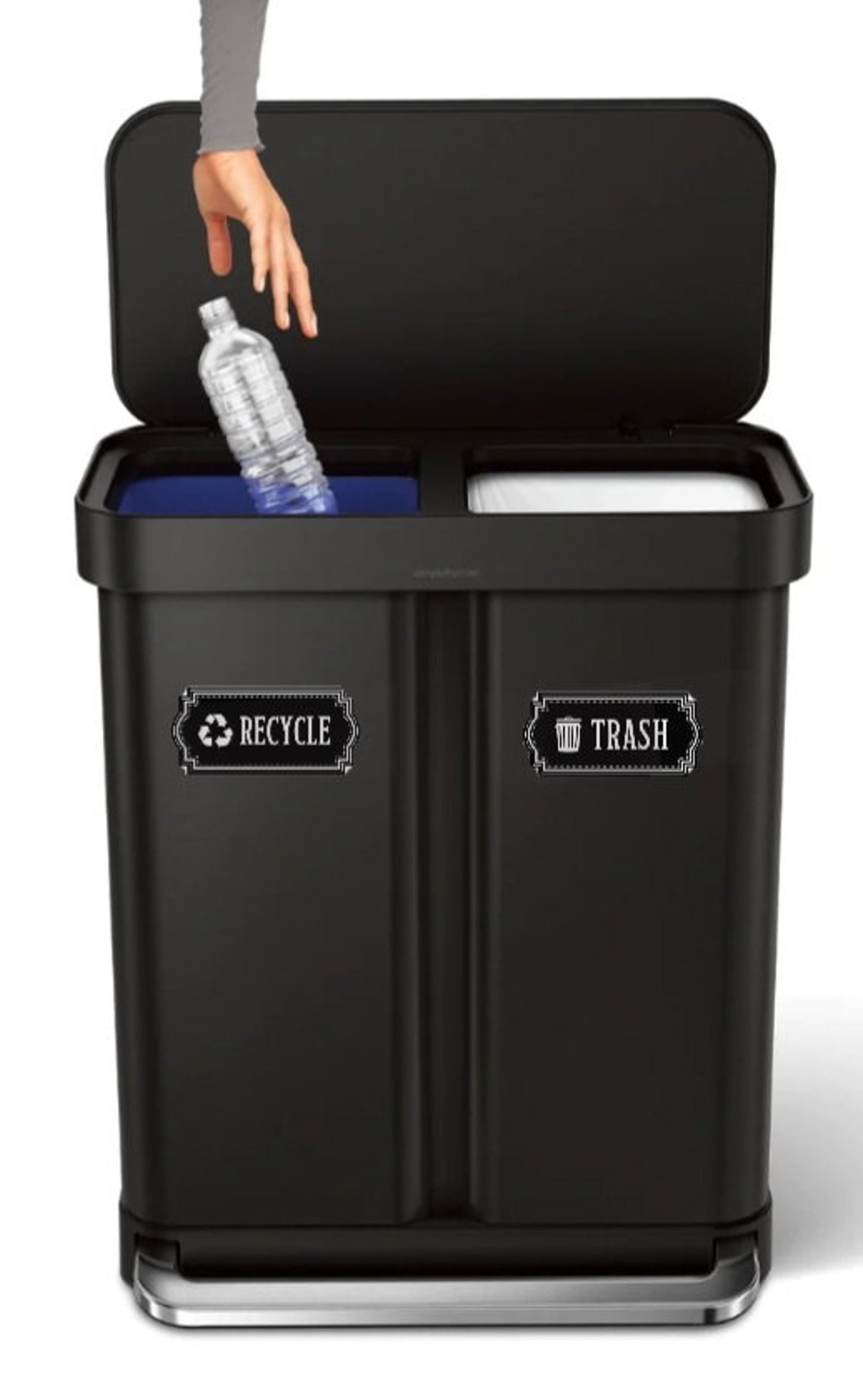 Trash / Recycling Can Labels Set of Two Stickers Trash - Etsy
