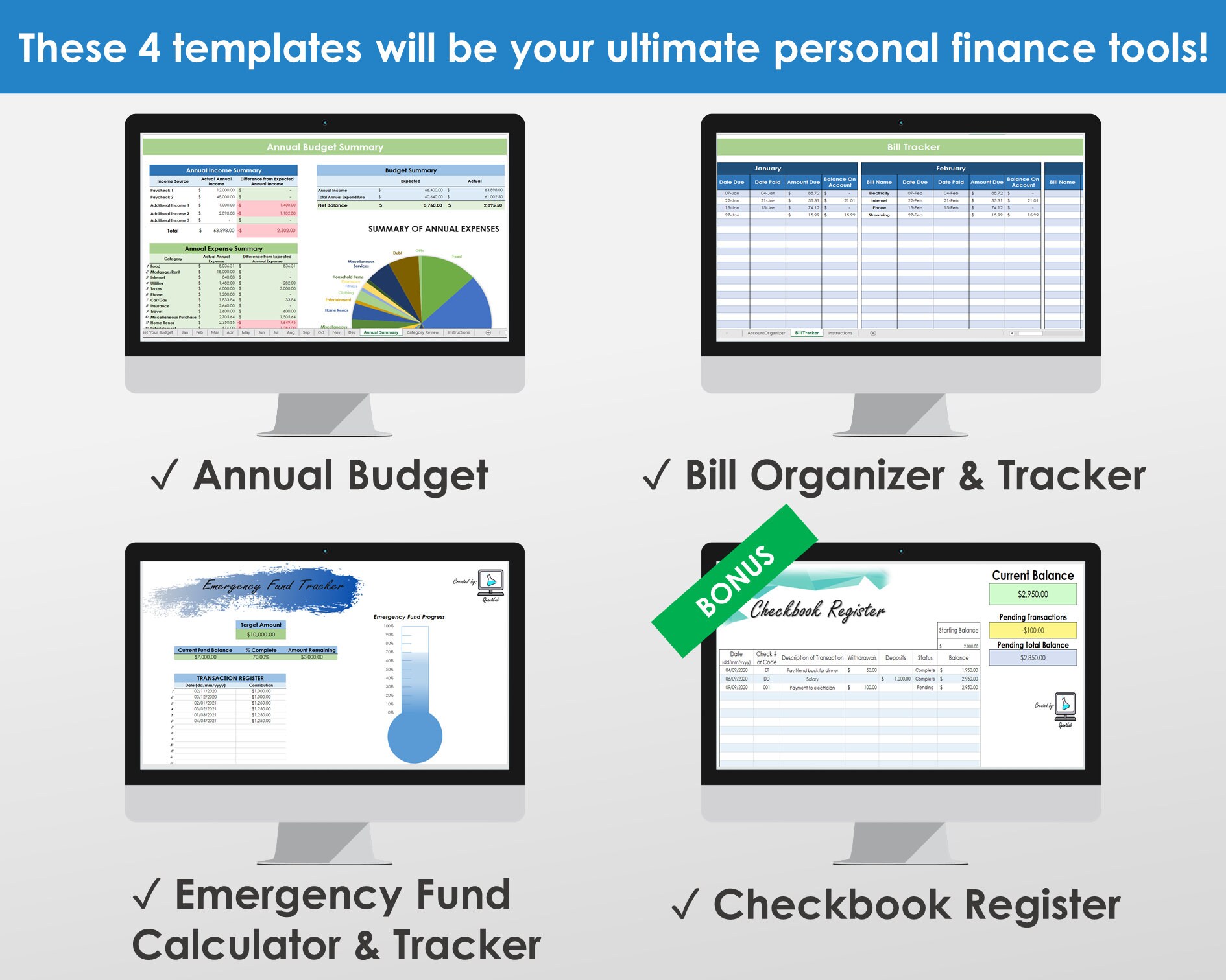 Ultimate Budgeting Bundle - Excel Spreadsheets, Annual Budget Template ...
