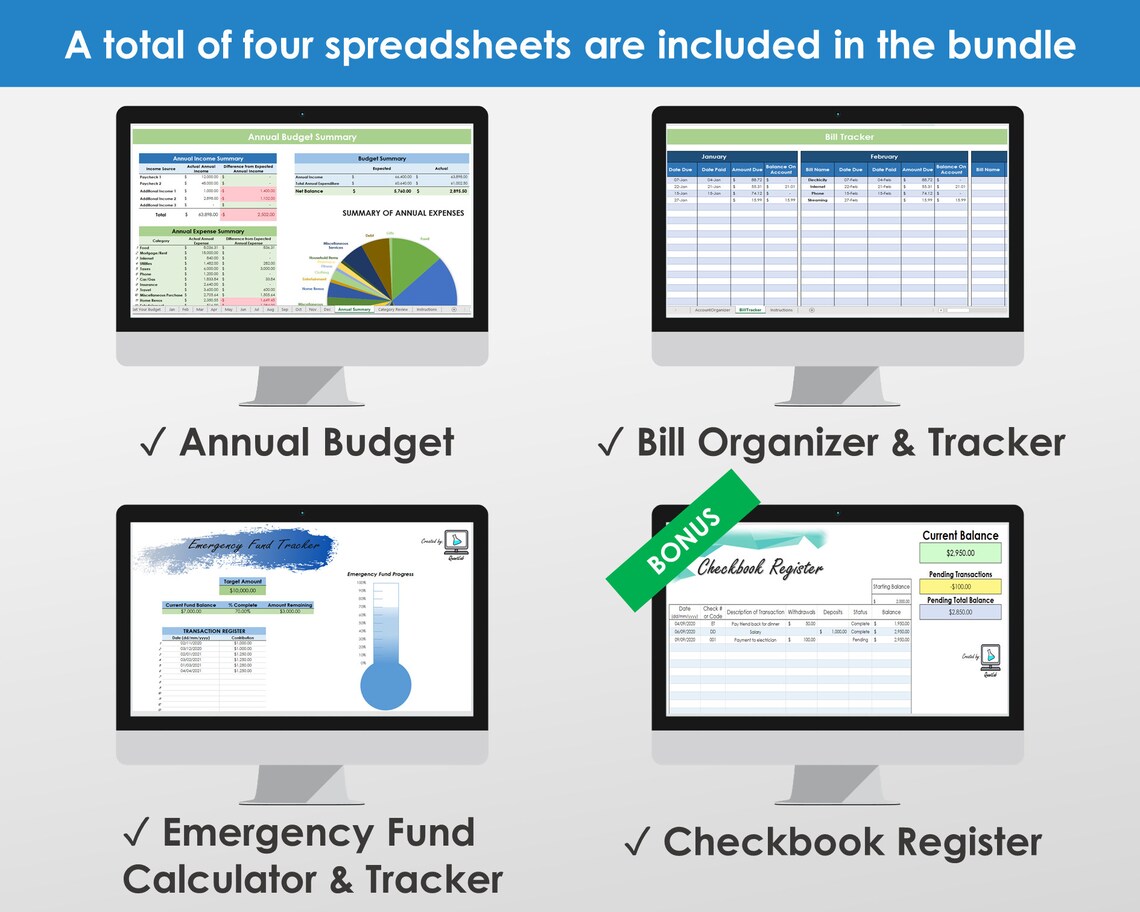 Ultimate Budgeting Bundle - Excel Spreadsheets, Annual Budget Template ...