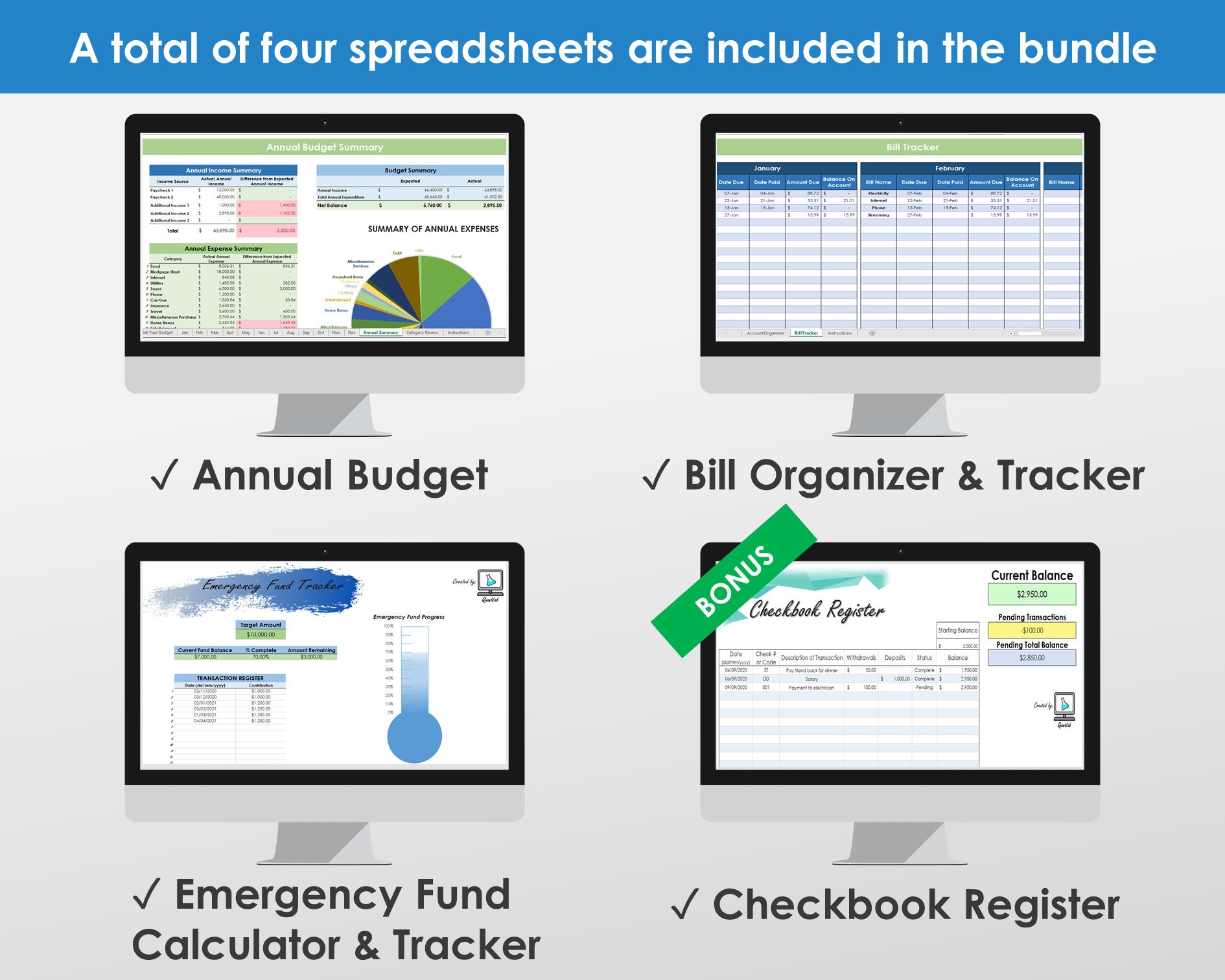 Ultimate Budgeting Bundle - Excel Spreadsheets, Annual Budget Template ...