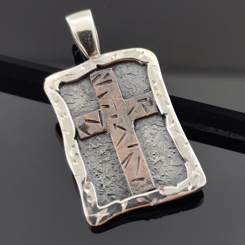 Handmade Sterling Silver Cross Pendant: Custom Leather Necklace - Etsy